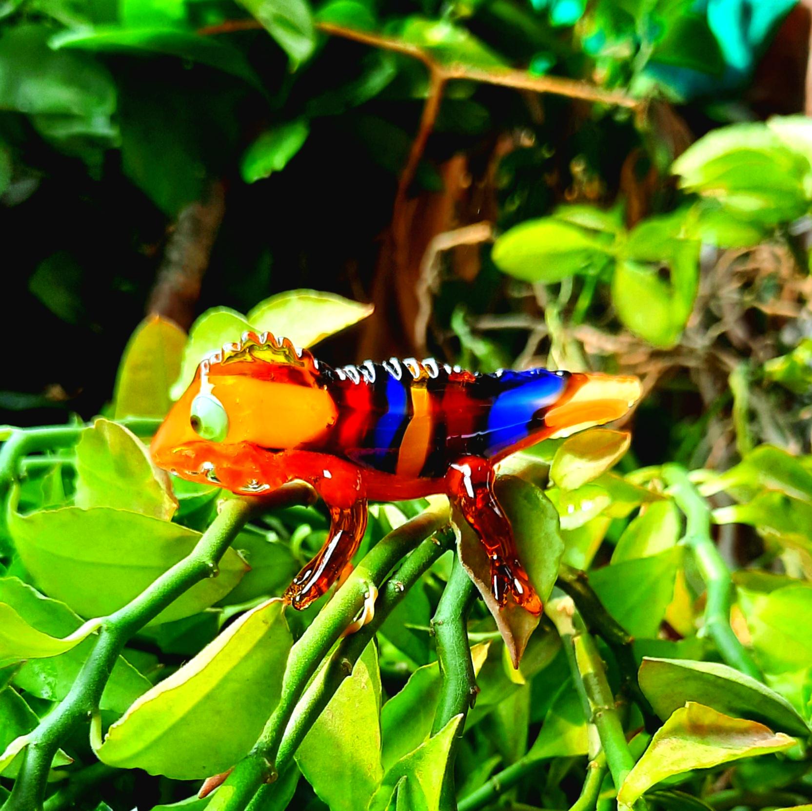Murano Glass Lizard Figurine, Multicolor Sculpture - Etsy