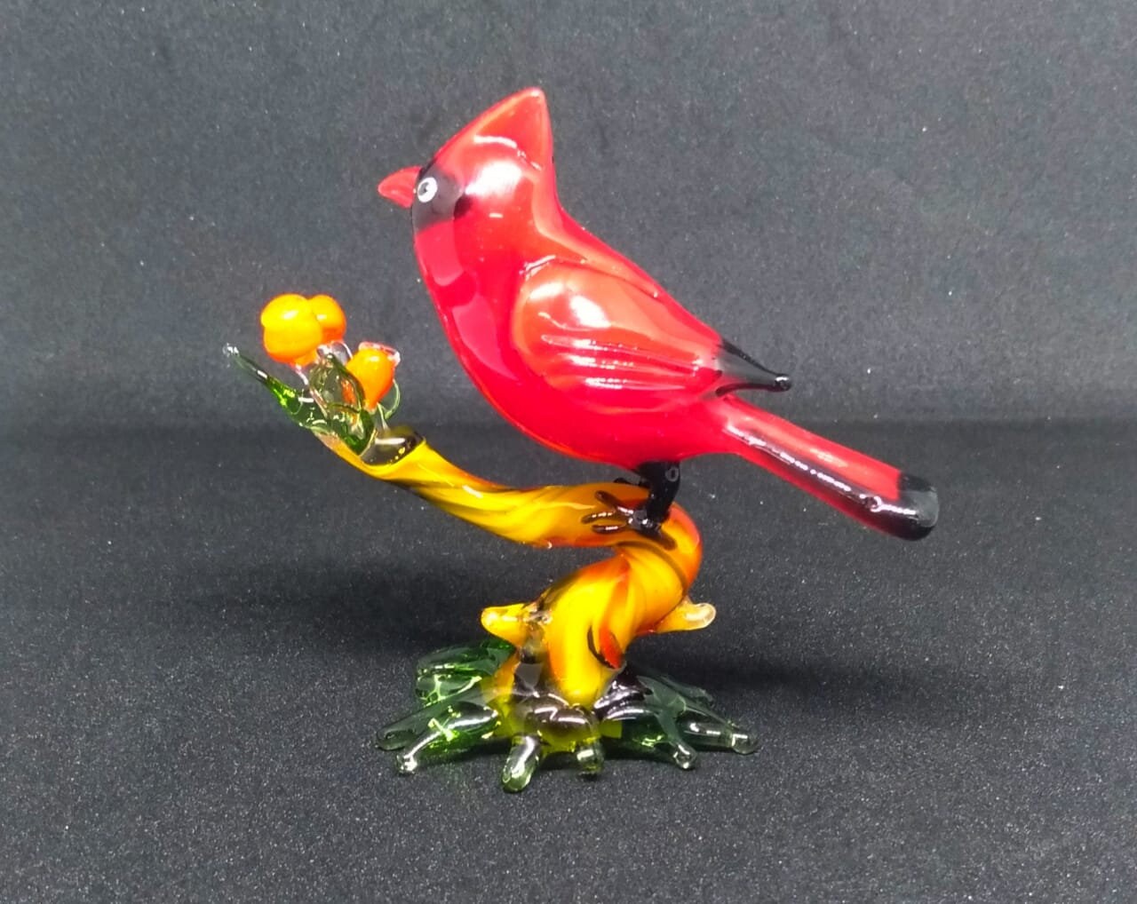 Murano Glass Red Cardinal Bird Cardinal Sculpture Red Cardinal Figurine ...