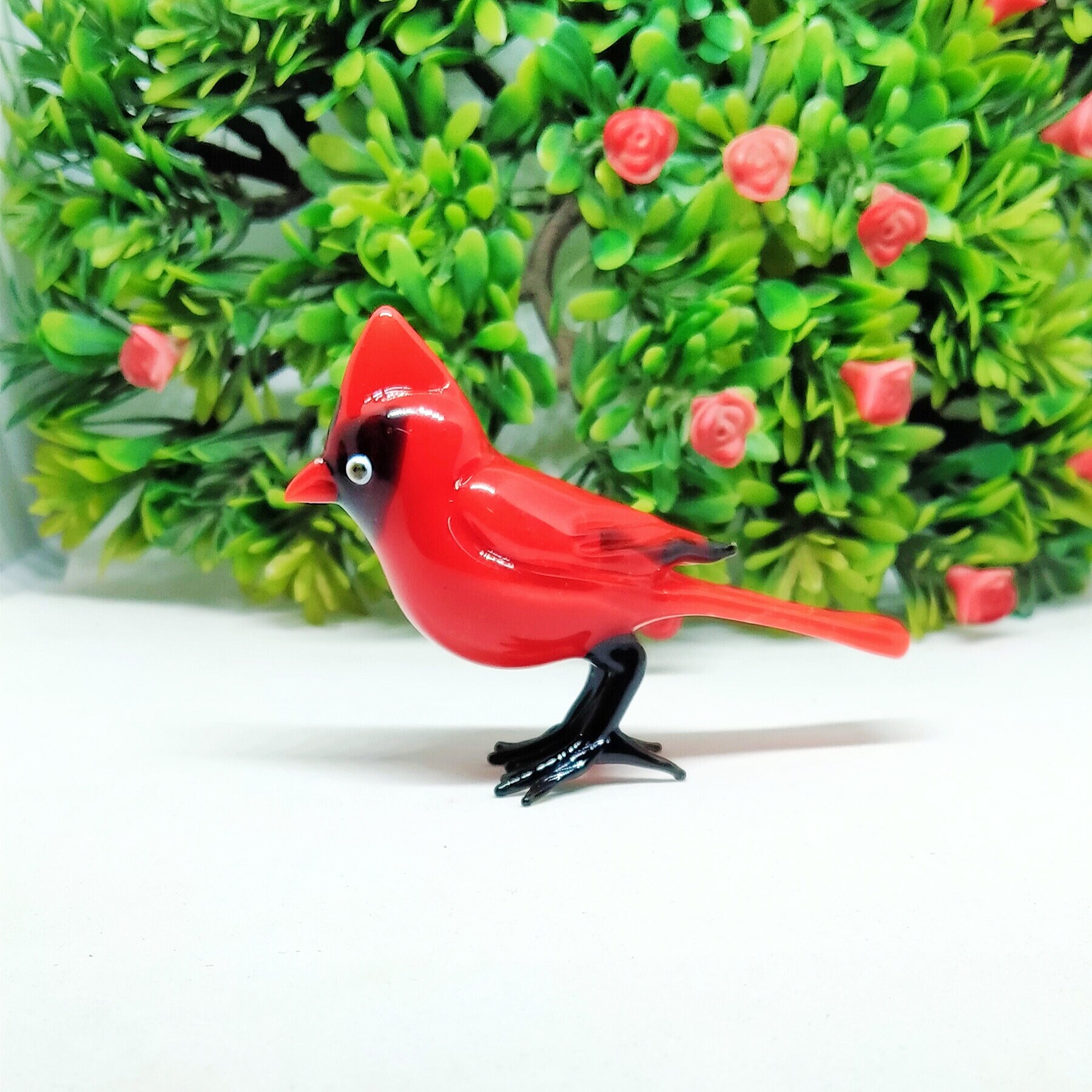 Murano Glass Red Cardinal Bird Gift Forhar Desktop Accessories - Etsy