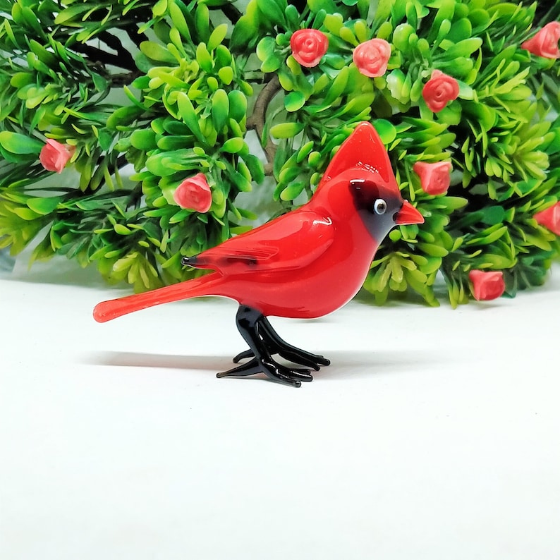 Murano Glass Red Cardinal Bird Gift Forhar Desktop Accessories - Etsy