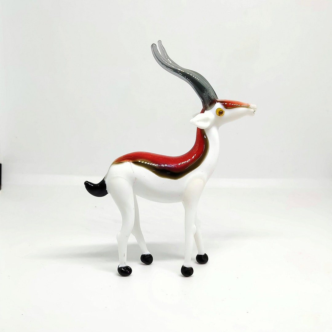 Handmade Murano Glass Impala Deer Figurine, Desktop Decor - Etsy