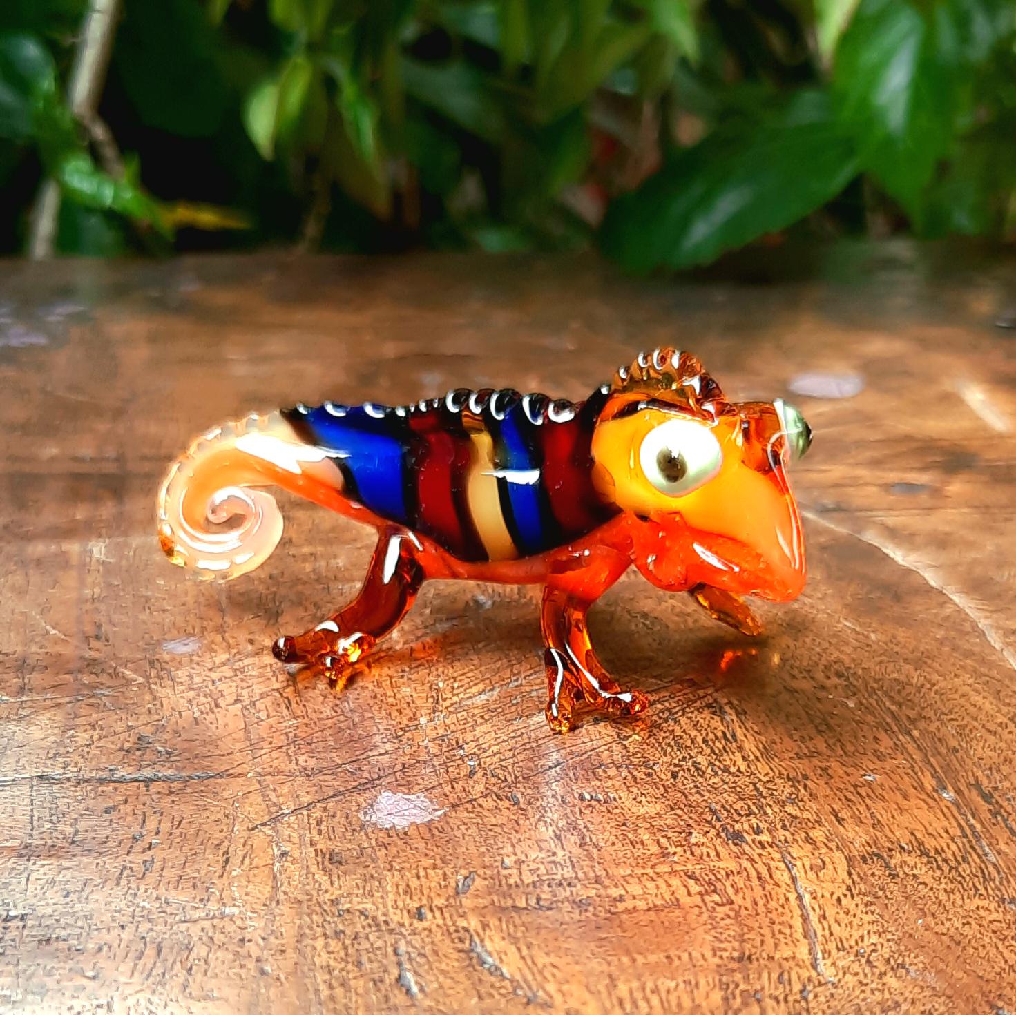 Murano Glass Lizard Figurine, Multicolor Sculpture - Etsy