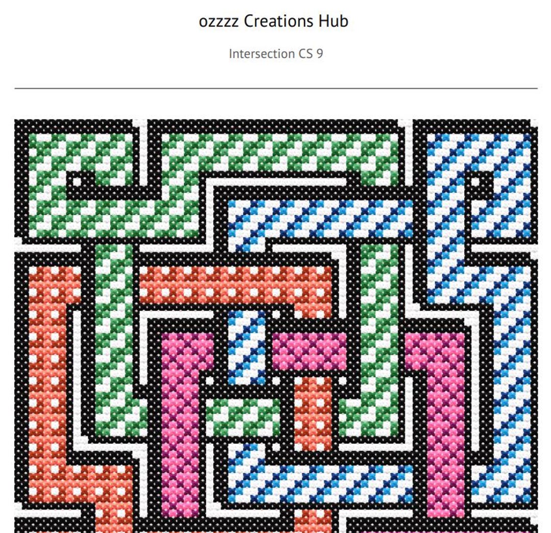 Cross Stitch Embroidery Pattern Geometric Intersection CS 9 | 2 Size ...