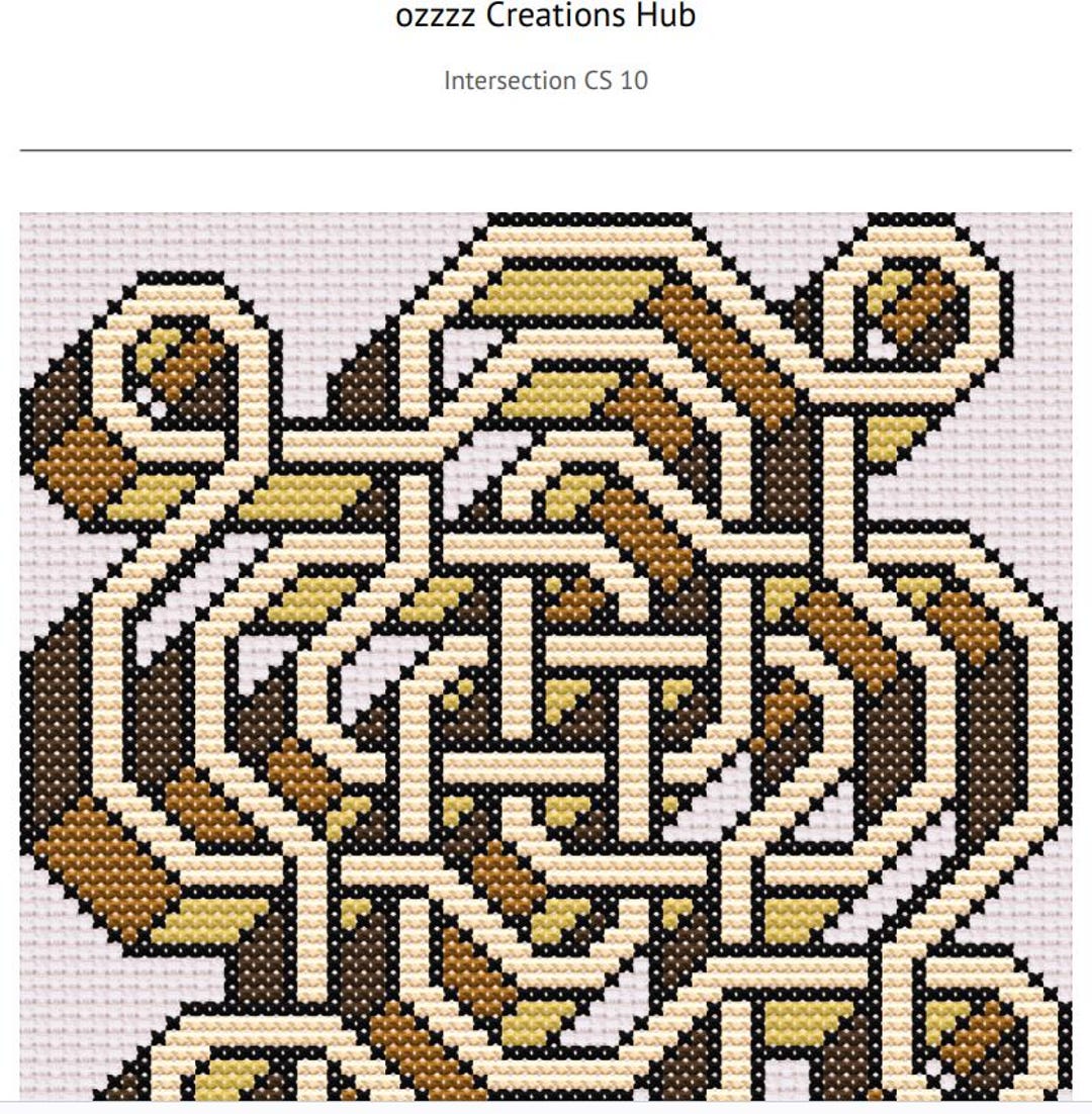 Cross Stitch Embroidery Pattern Geometric Intersection CS 10 PDF ...