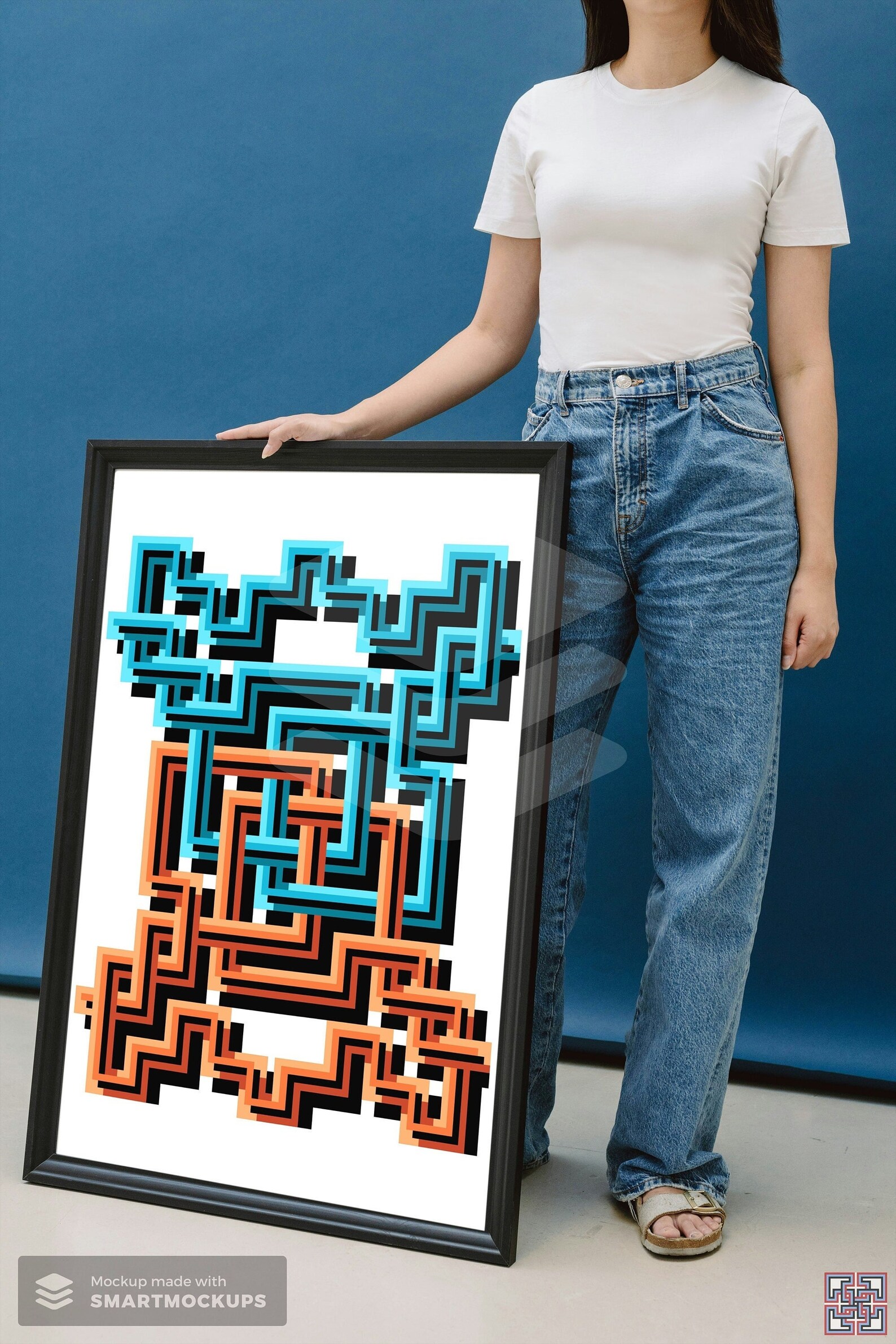 Intricate Geometric Knot Pixel Wall Art - Modern Pixel Design for Home ...