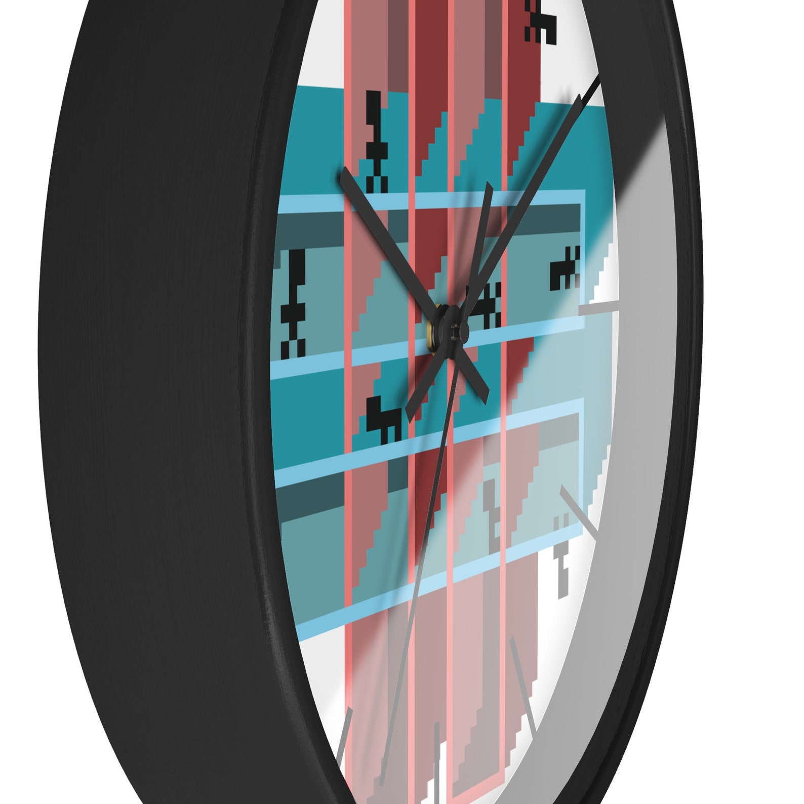 Ozzzz Intersections Geometric Pixel Art Wall Clock - Etsy