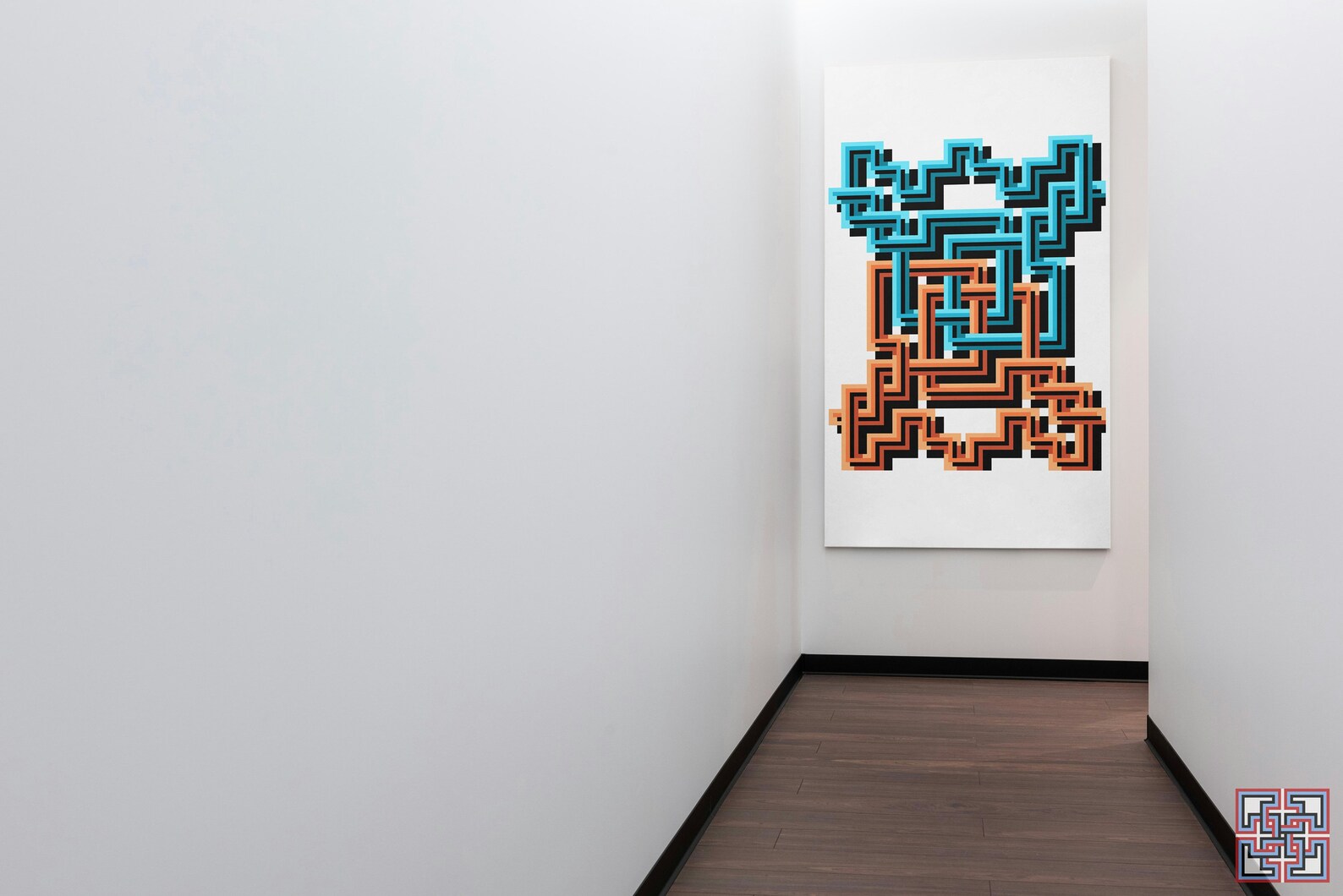 Intricate Geometric Knot Pixel Wall Art - Modern Pixel Design for Home ...