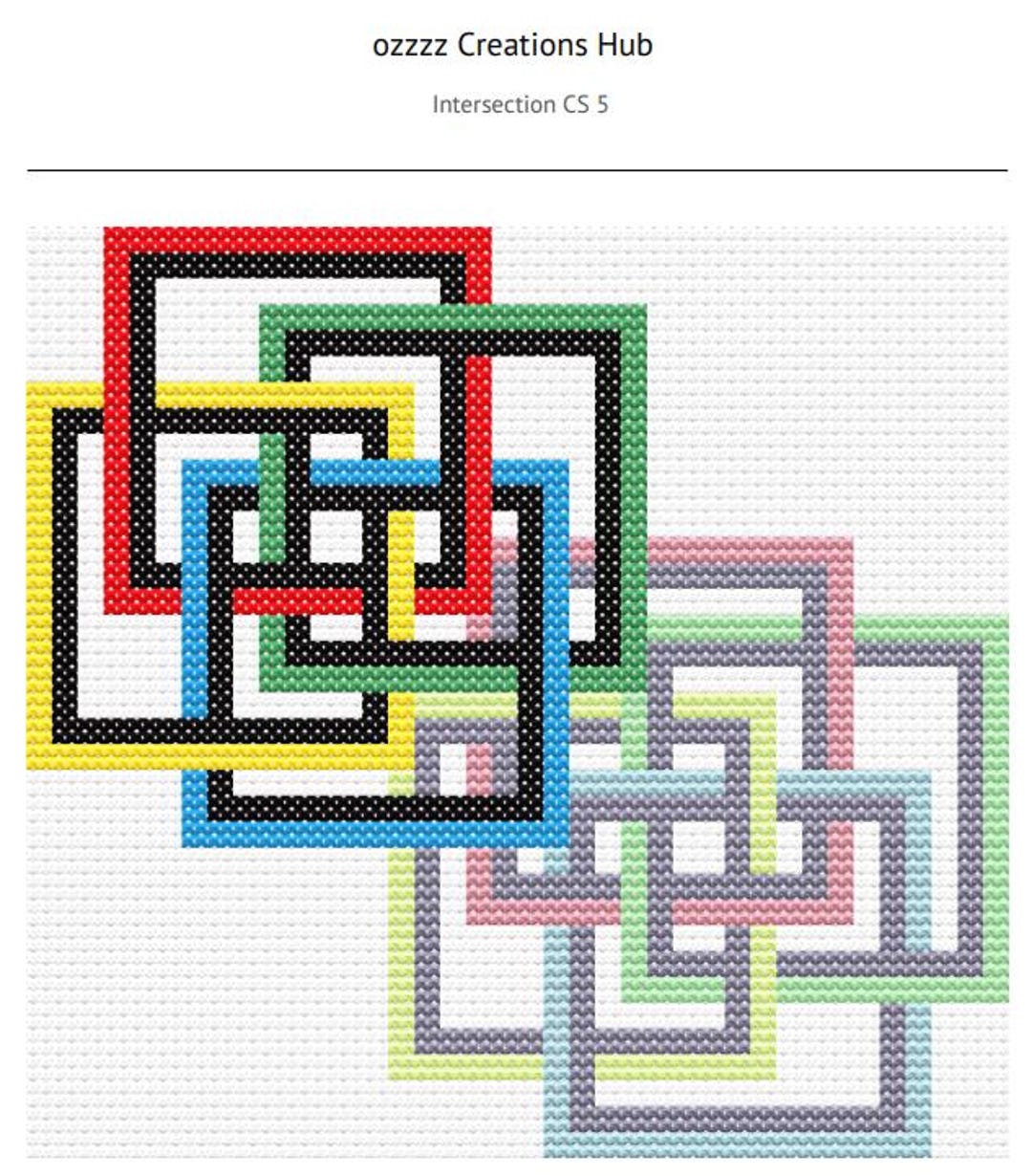 Cross Stitch Embroidery Pattern Geometric Intersection CS 5 PDF ...