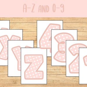 Pretty in Pink Pola Dot Letters, Pink Bulletin Board Letters, Bold Pink ...