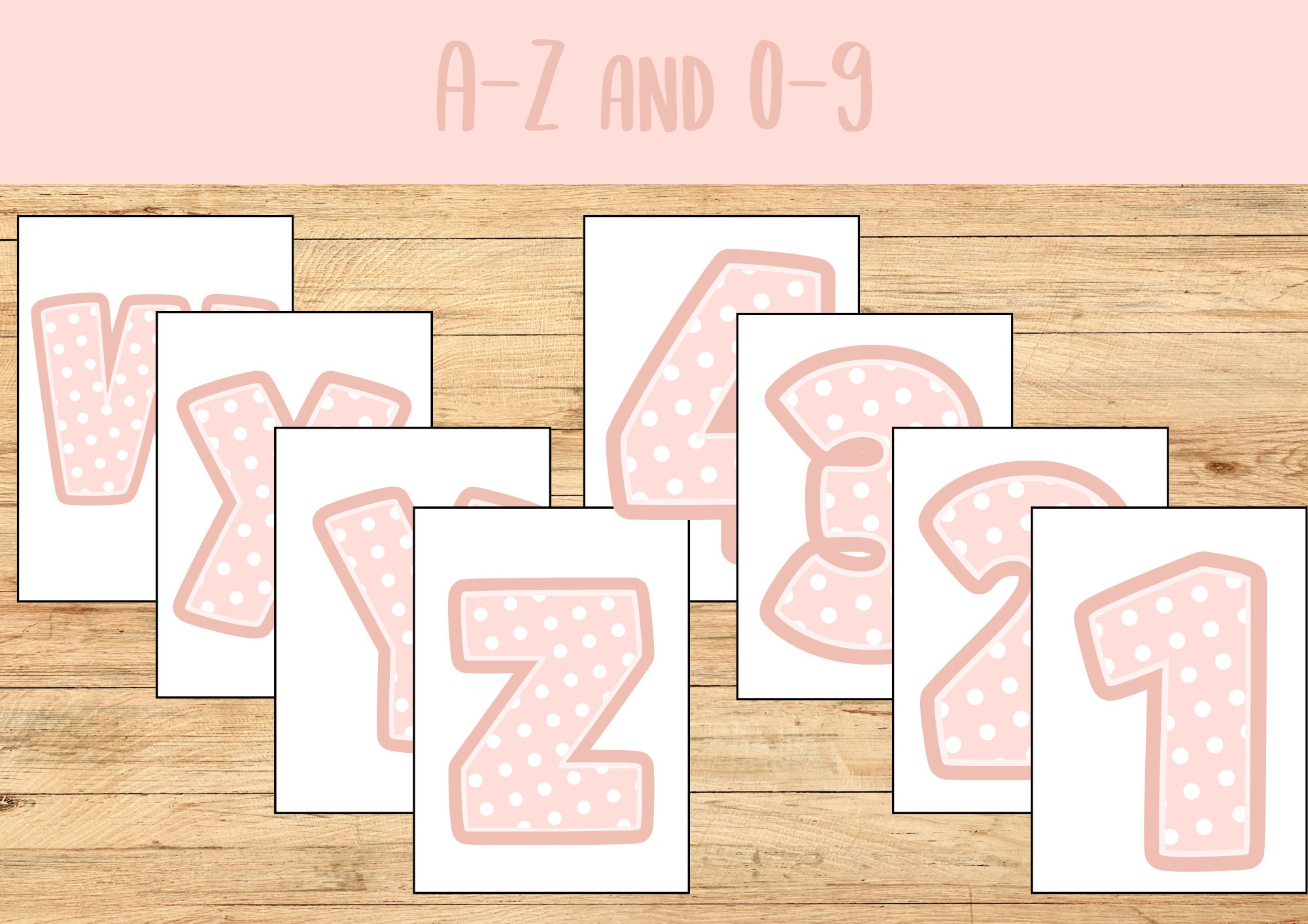 Pretty in Pink Pola Dot Letters, Pink Bulletin Board Letters, Bold Pink ...