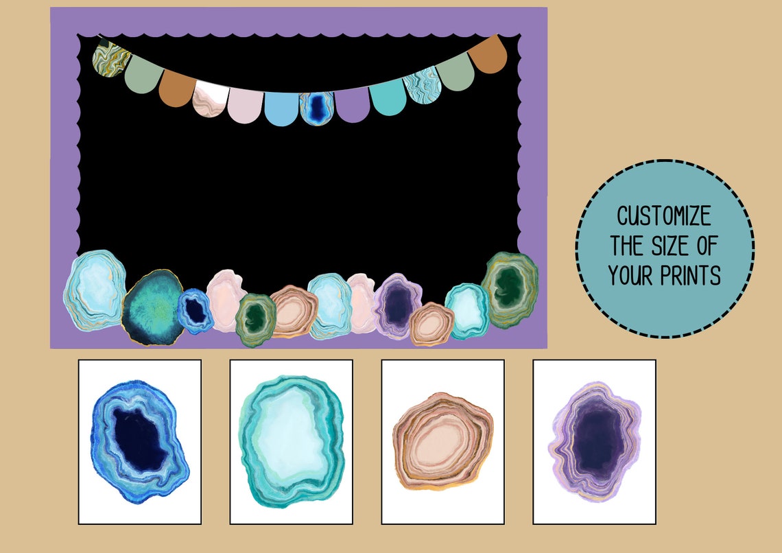 Rock Classroom Bulletin Board, Printable Bulletin Board, Geode ...