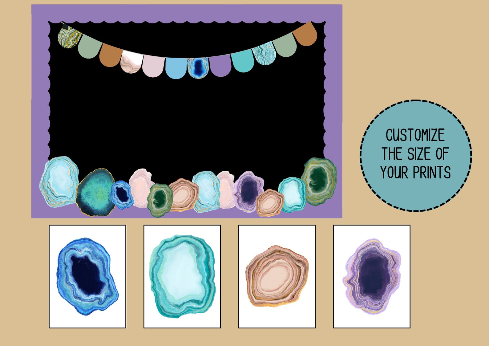 Rock Classroom Bulletin Board, Printable Bulletin Board, Geode ...