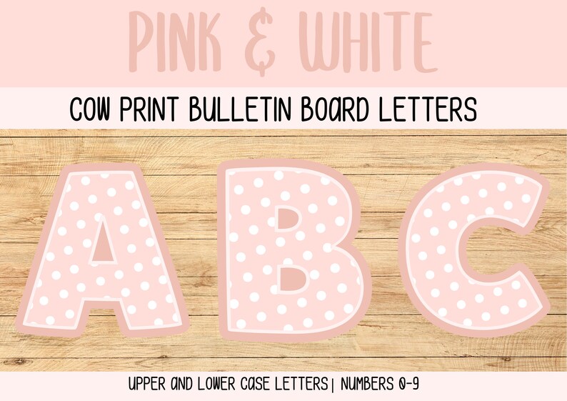 Pretty in Pink Pola Dot Letters, Pink Bulletin Board Letters, Bold Pink ...