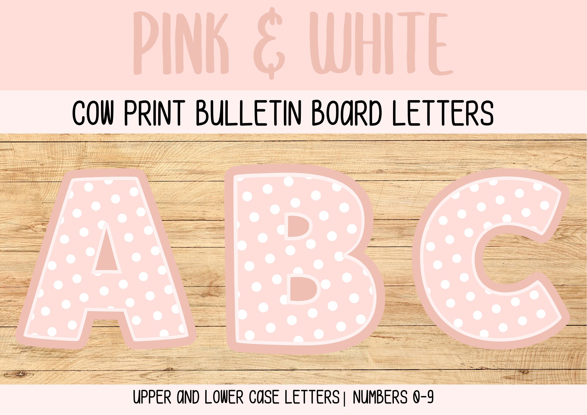 Pretty in Pink Pola Dot Letters, Pink Bulletin Board Letters, Bold Pink ...
