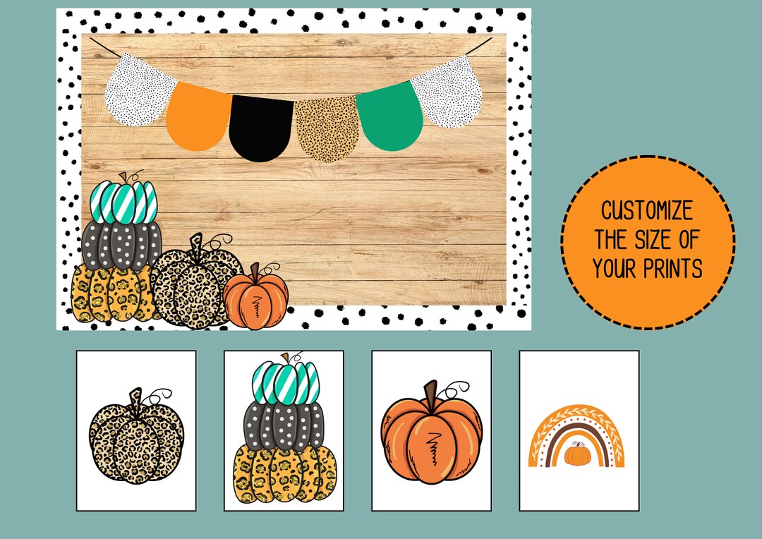 Leopard Pumpkin Fall Bulletin Board Set! - Etsy
