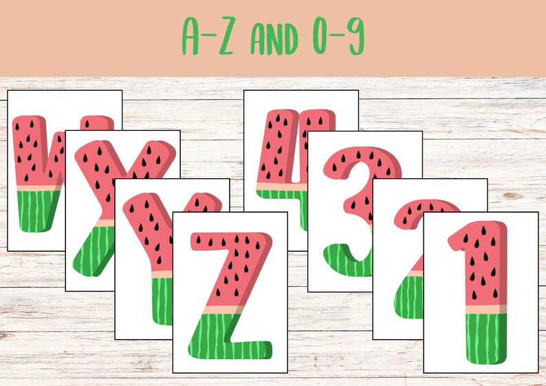Watermelon Bulletin Board Letters, Summer Bulletin Board, Themed Font ...