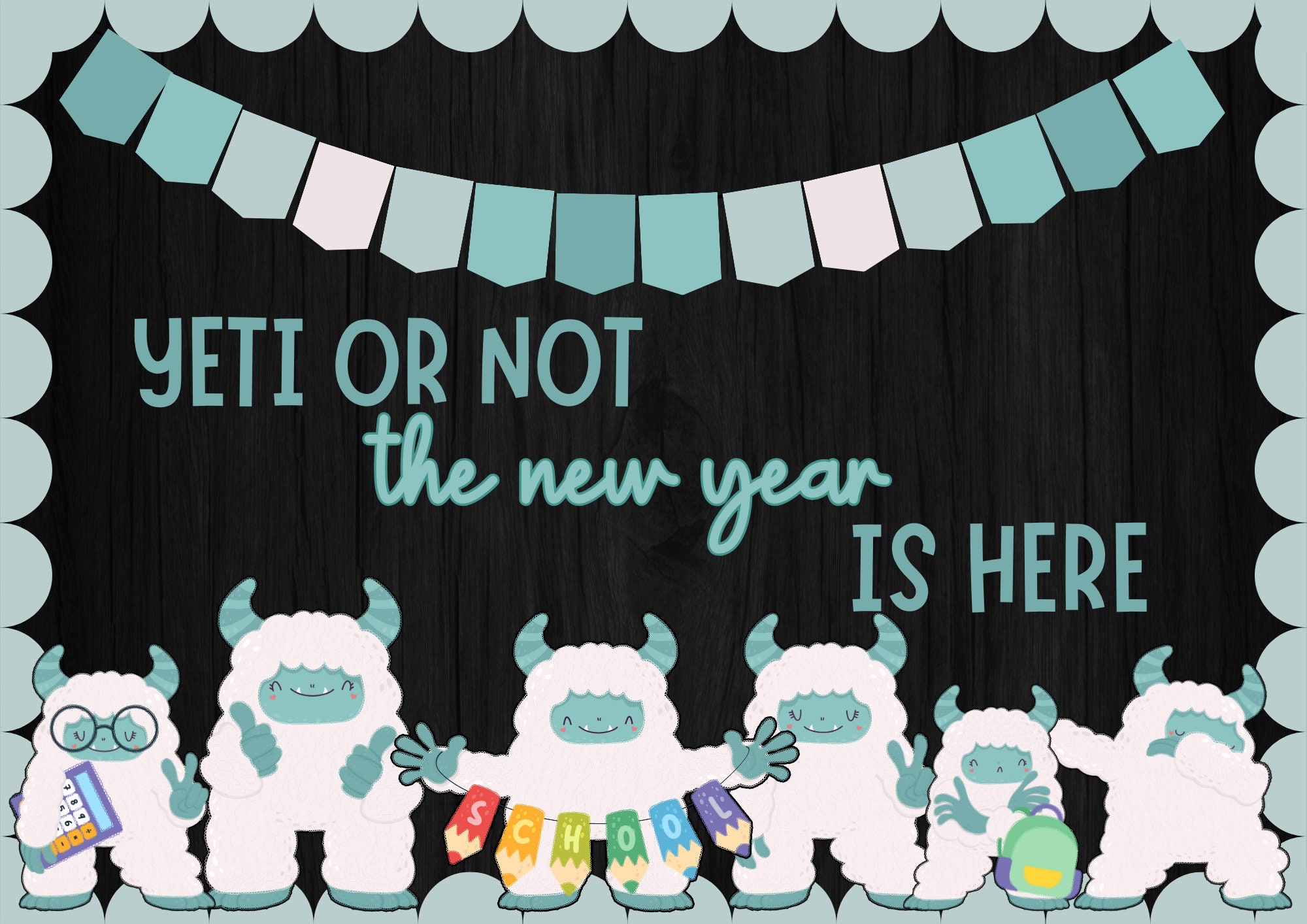 New Year Bulletin Board Kit New Year New You January Bulletin Board Kit ...