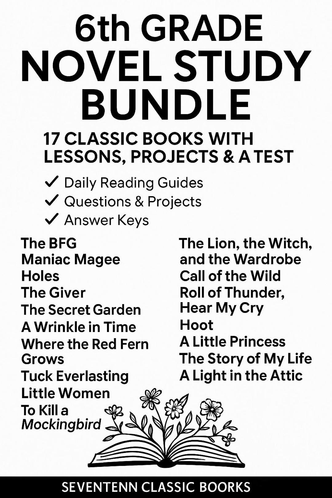 6TH GRADE READING CURRICULUM | Full Reading Curriculum | 17 Classics ...