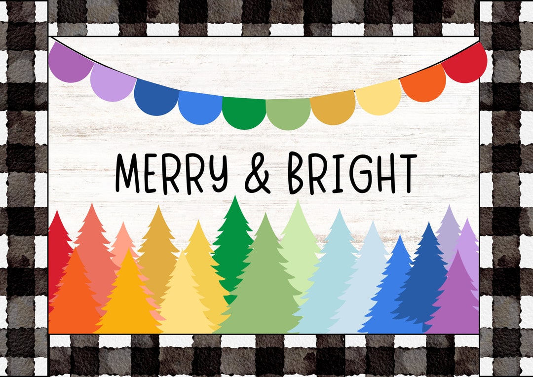 Merry and Bright | Merry Christmas Bulletin Board Kit | December ...
