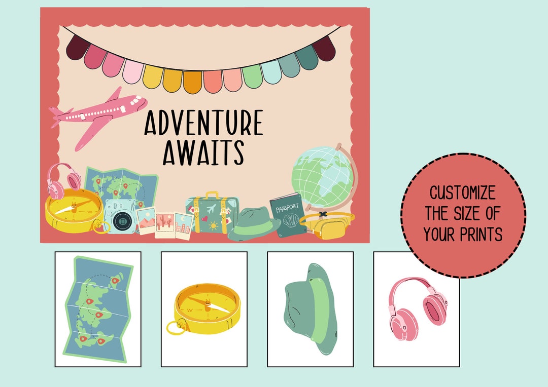 Adventure Bulletin Board Kit, Travel Bulletin Board Kit, Printable ...
