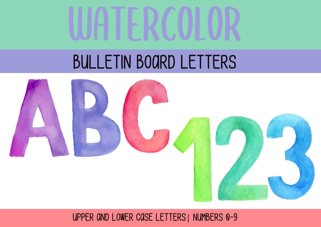 Watercolor Bulletin Board Letters - Etsy