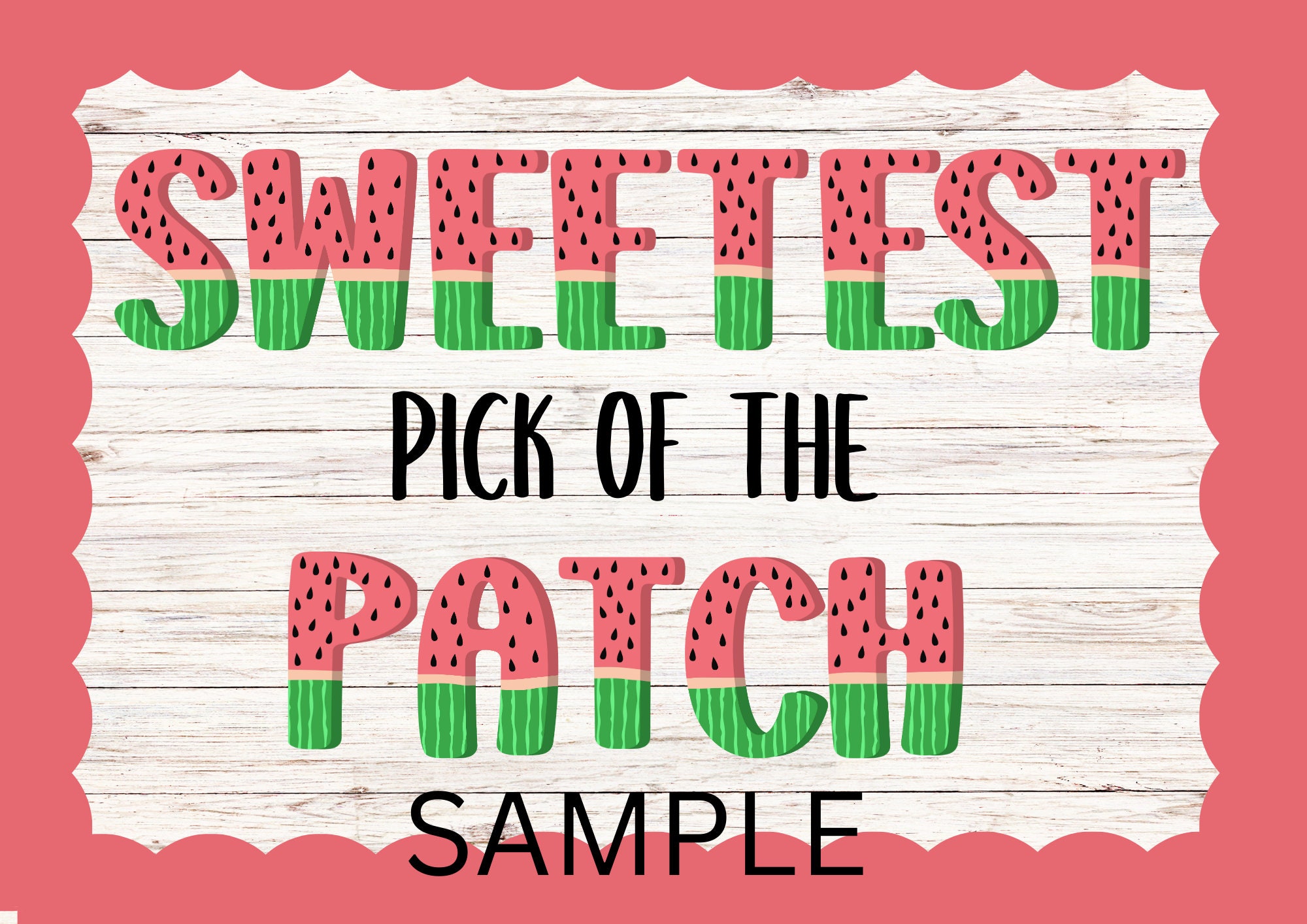 Watermelon Bulletin Board Letters, Summer Bulletin Board, Themed Font ...