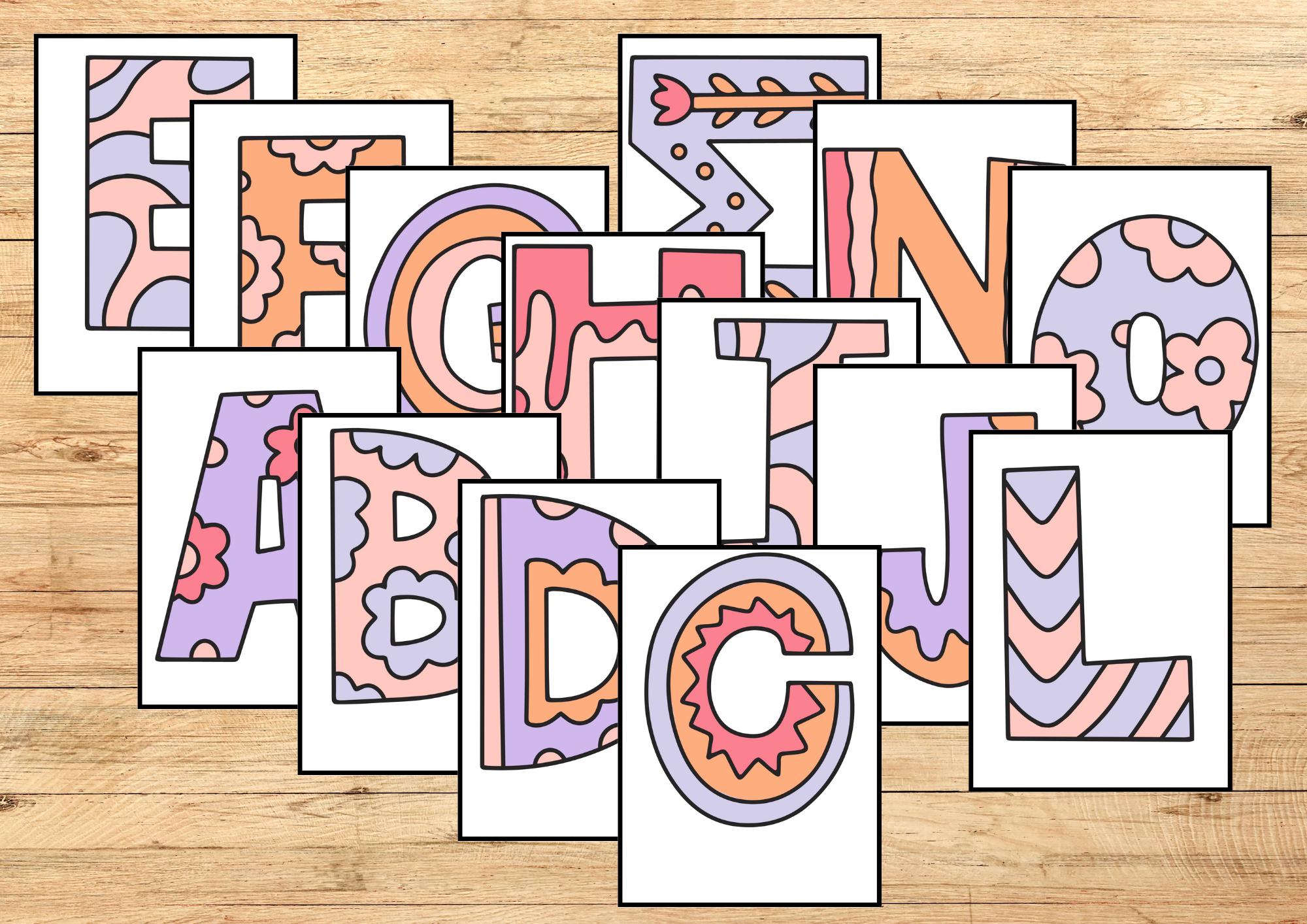 Retro Letters | Flower Letters | Bulletin Board Font | Classroom Decor ...