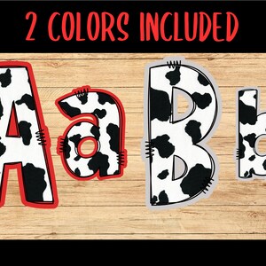 Cow Print Bulletin Board Letters, Farm Print Letters, Cow Classroom ...