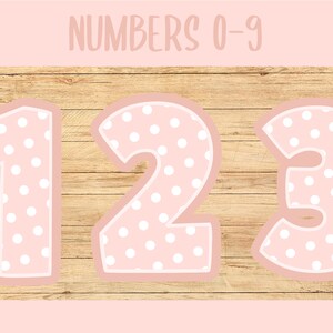 Pretty in Pink Pola Dot Letters, Pink Bulletin Board Letters, Bold Pink ...