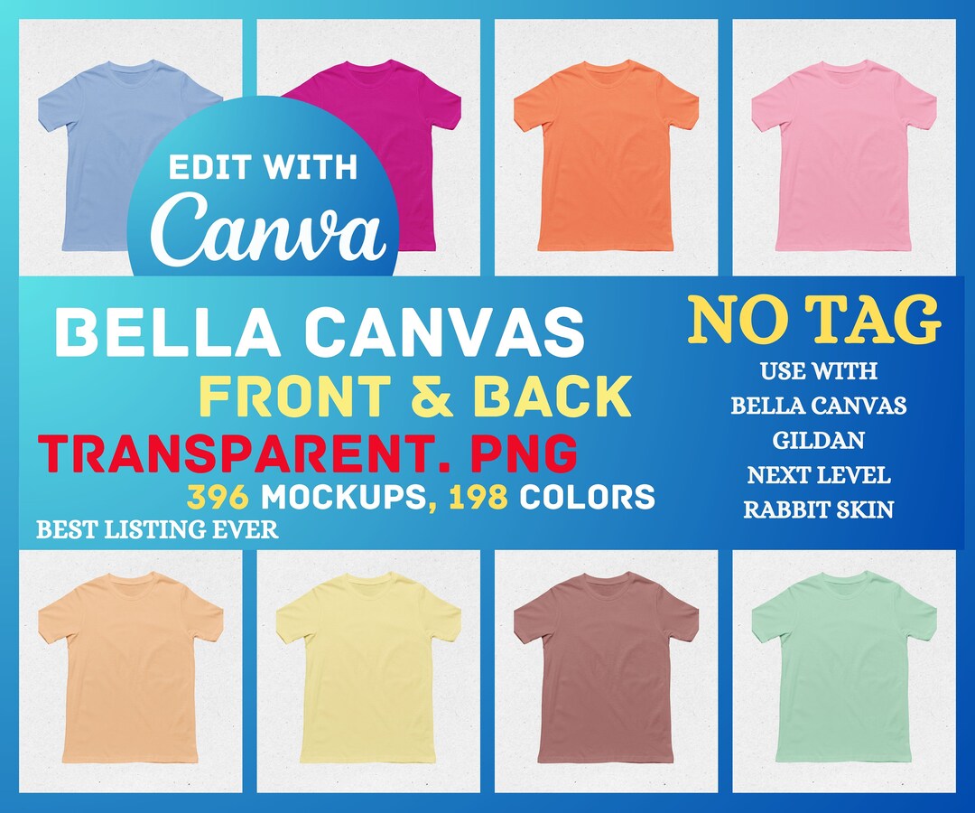 Canva Editable Color Chart, Bella Canvas , PNG Transparent File ...