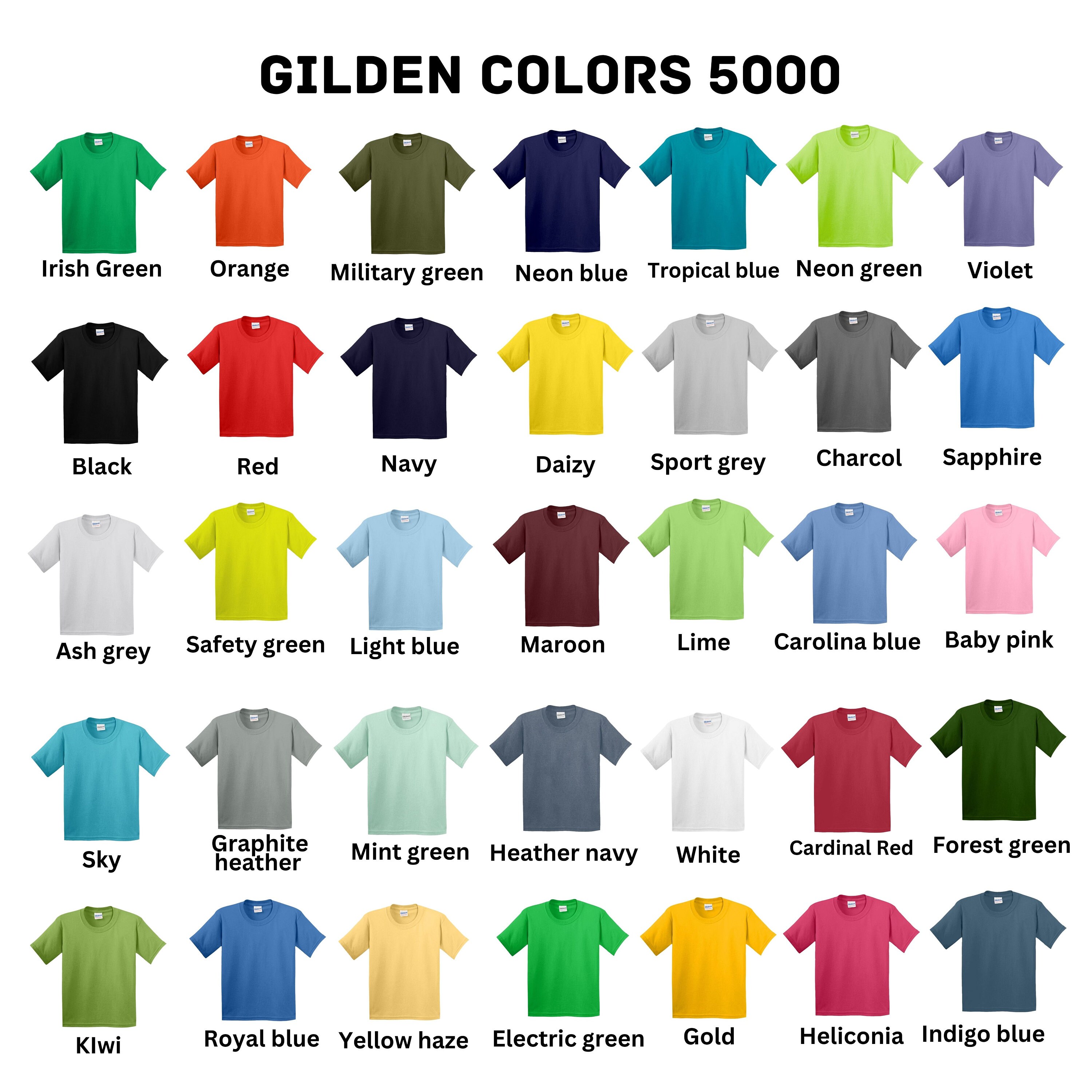 Gildan 5000 Front and Back Mockup Bundle, T Shirt Mockup PNG, G500 ...