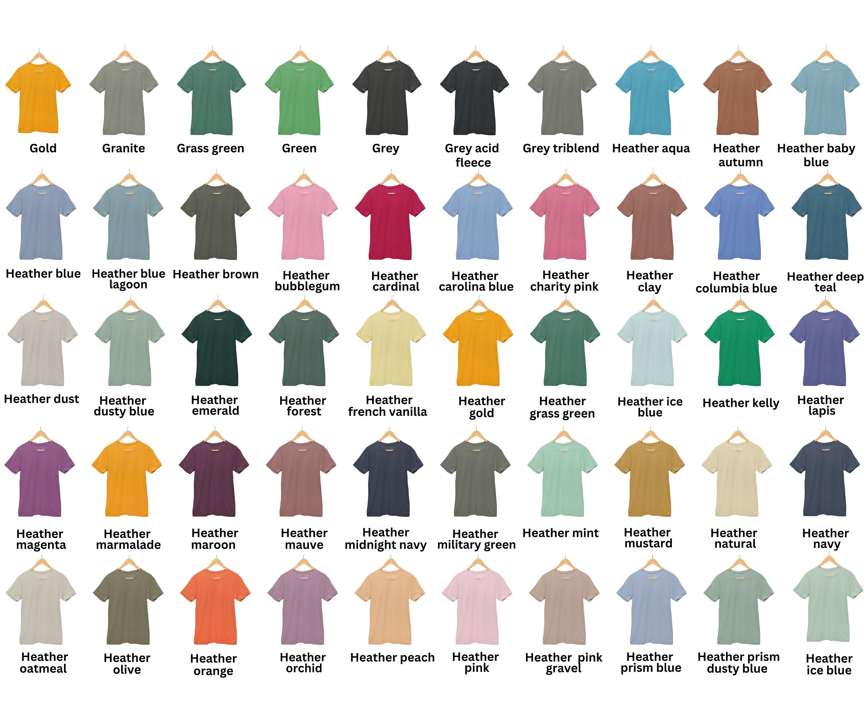 Editable Color Chart Bella Canvas , PNG Transparent File, Editable ...