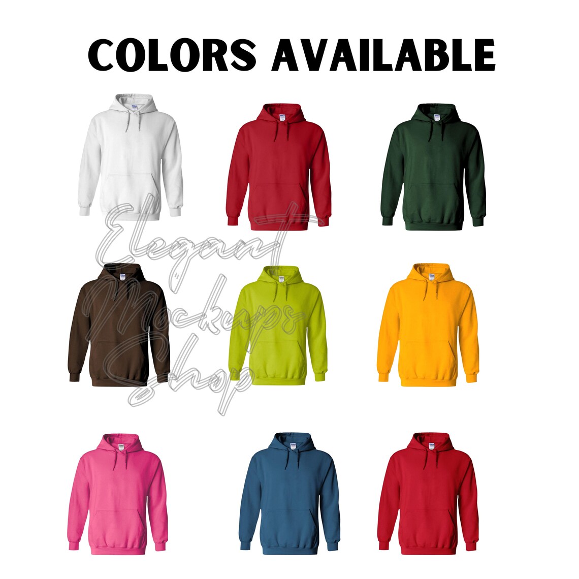 Gildan 18500 G185 PNG Transparent Editable Color Chart and - Etsy UK