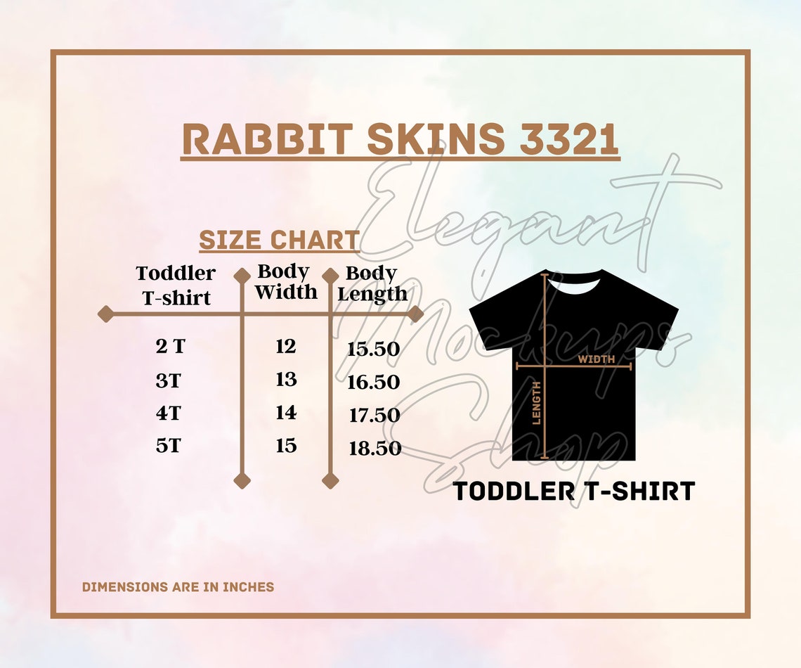 Rabbit Skins 3321, Color Chart, Size Chart, Rabbit Skins Chart, Toddler ...