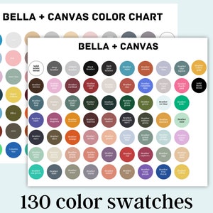 Editable Bella + Canvas Color Chart, Bella Canvas 3001 Color Chart ...