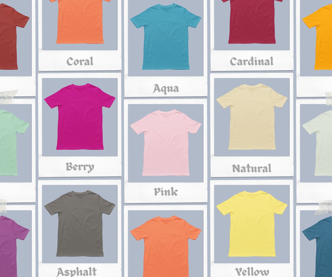 T-shirt Color Chart Template, Bella Canvas Gildan Mockup (PNG) - Etsy