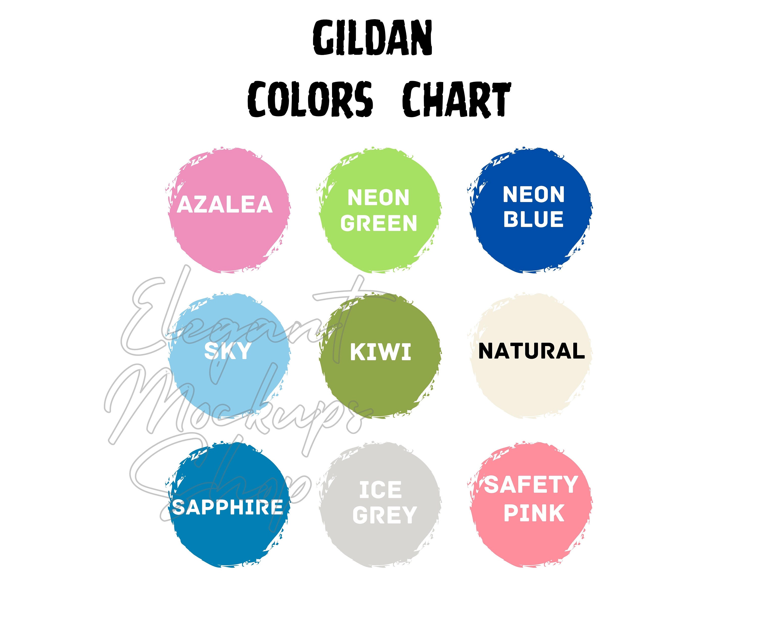 Canva Editable Gildan 18000 Color Chart (transparent PNG) - Etsy