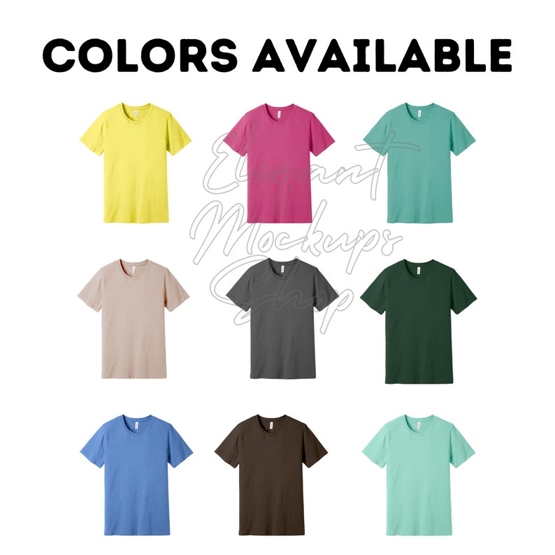 Editable Color Chart Bella Canvas 3001, PNG Transparent Files, Editable ...