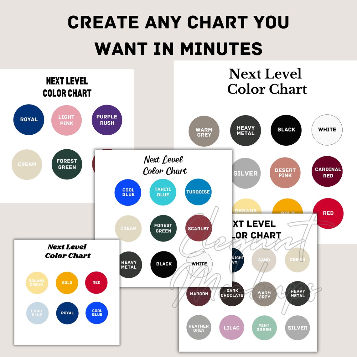 Canva Editable Next Level Color Chart, Editable Next Level, Next Level ...