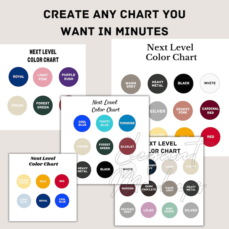Canva Editable Next Level Color Chart, Editable Next Level, Next Level ...