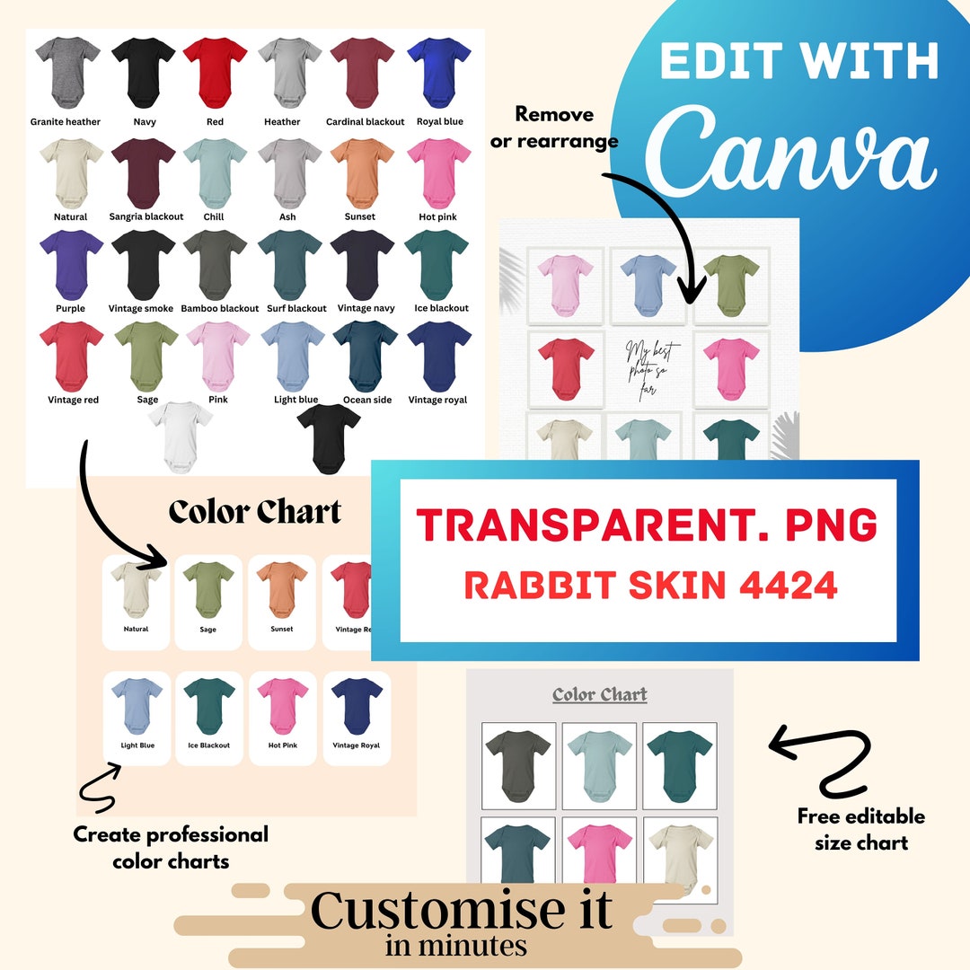 Canva Editable, Rabbit Skins 4424, RS4424, Infant Fine Jersey Bodysuit ...
