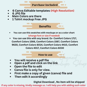 Canva Editable Color Chart, Editable Comfort Colors Color Chart 1717 ...