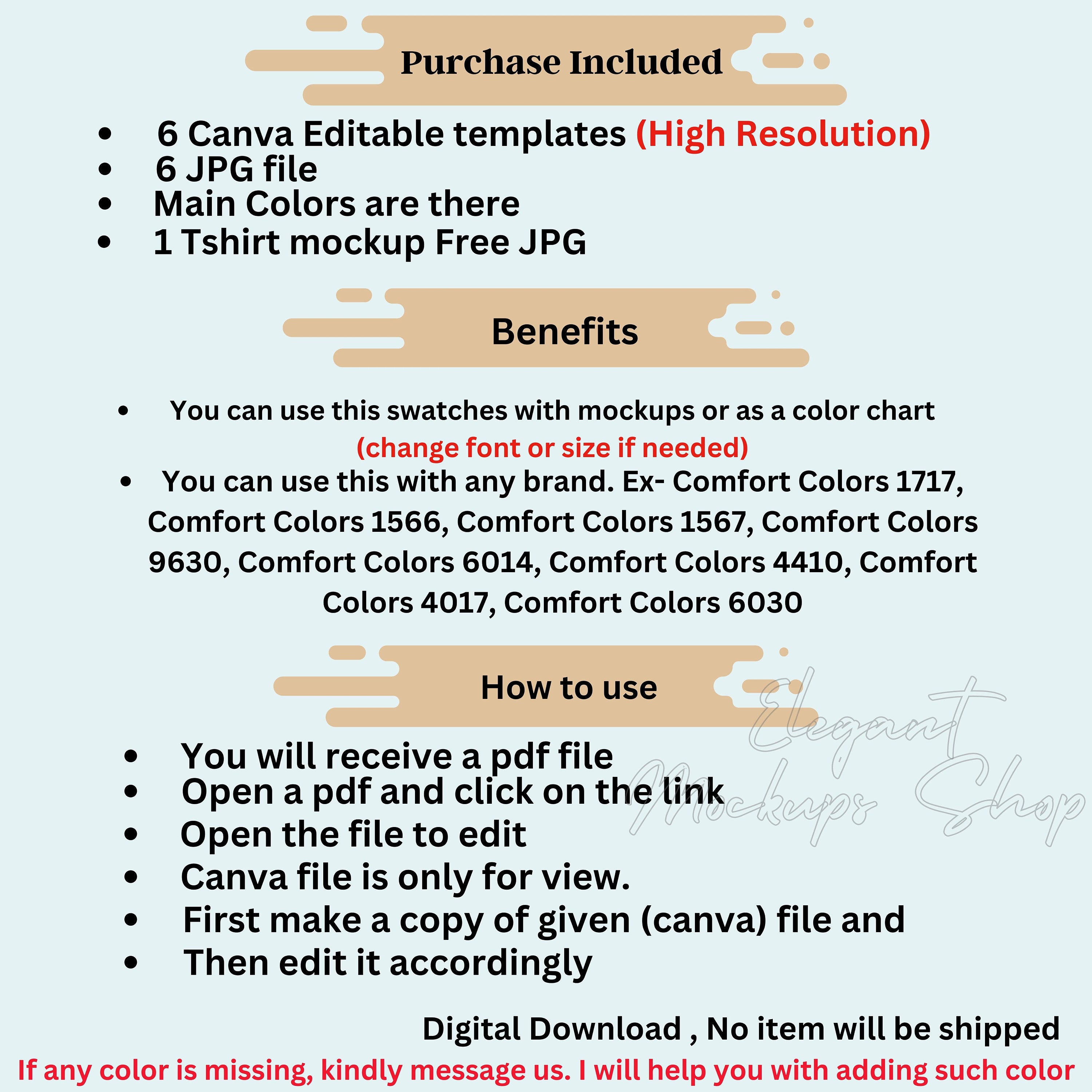 Canva Editable Color Chart, Editable Comfort Colors Color Chart 1717 ...