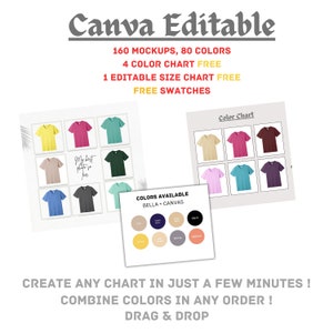 Canva Editable Color Chart Bella Canvas 3001, PNG Transparent Files ...