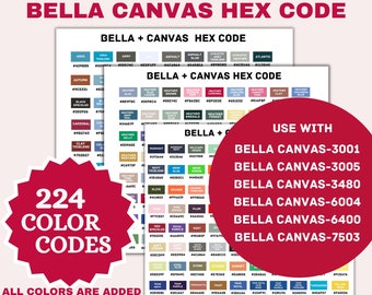 Hex Code Bella Canvas , Bella Canvas 3001 Color Chart, Color Chart ...