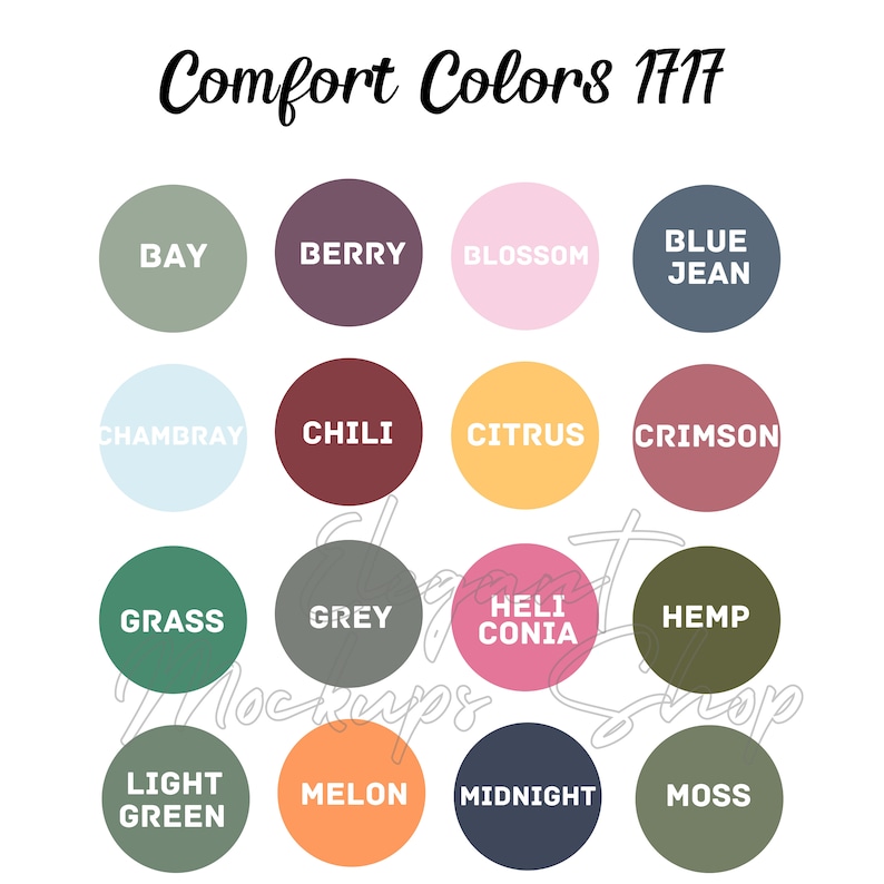 Canva Editable Color Chart Editable Comfort Colors Color Chart 1717 1566 1567 9630 6014