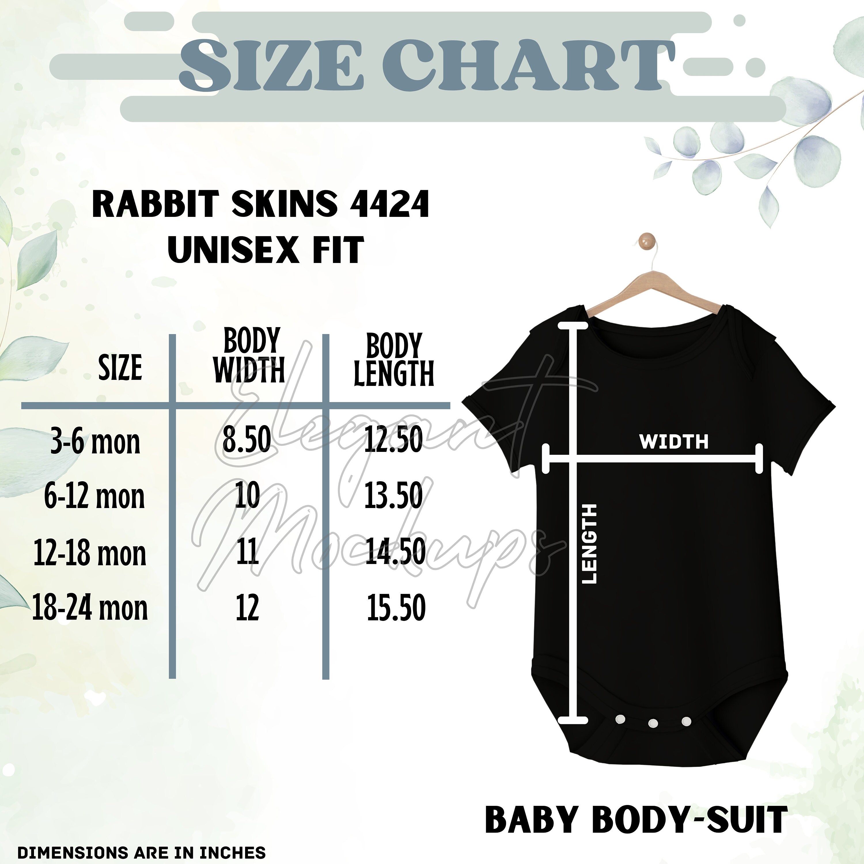 Rabbit Skins 4424 Size Chart, Rabbit Skin Size Chart, Infant Jersey ...