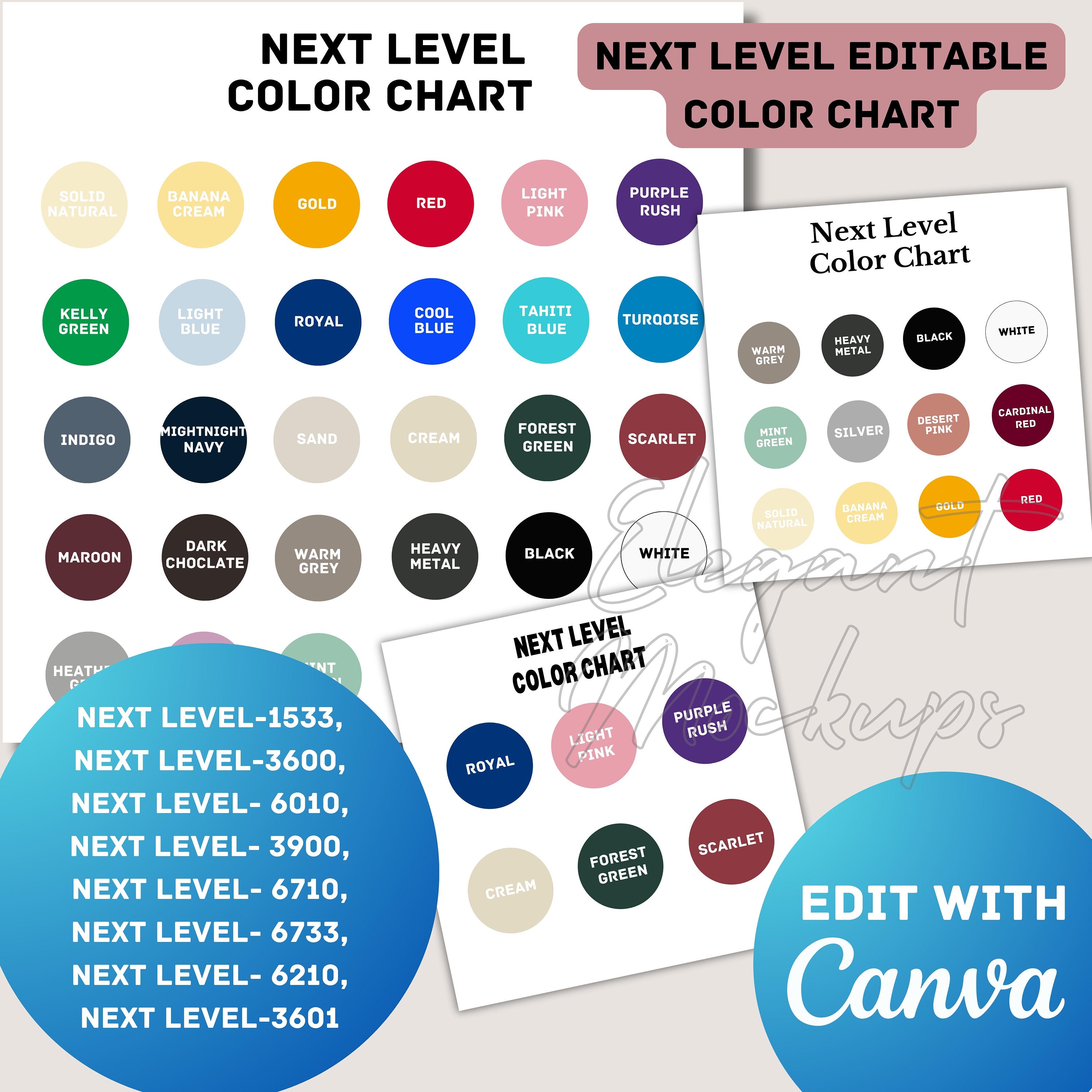 Canva Editable Next Level Color Chart, Editable Next Level, Next Level ...