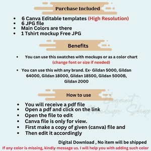 Canva Editable Gildan Color Chart, Editable Gildan Color Chart 5000, Gildan 64000, Gildan 18000 ...