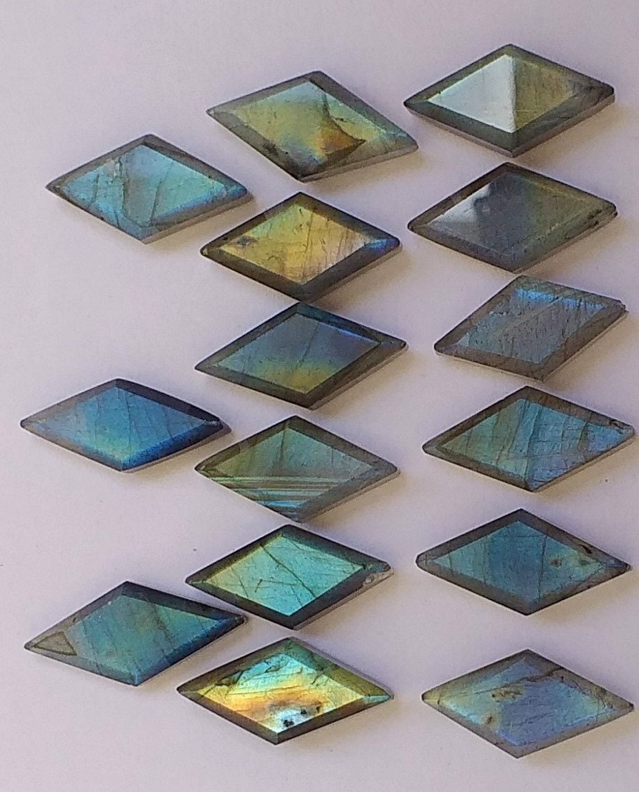 8 Pcs Labradorite Faceted Diamond Shape Briolette, Labradorite Faceted ...